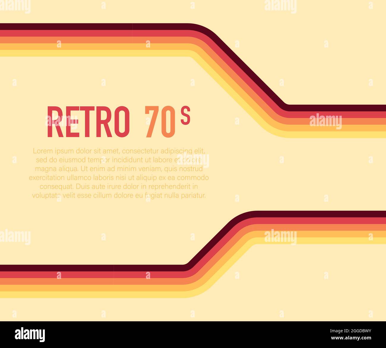 70s, 1970 abstract vector stock retro lines background. Vector ...