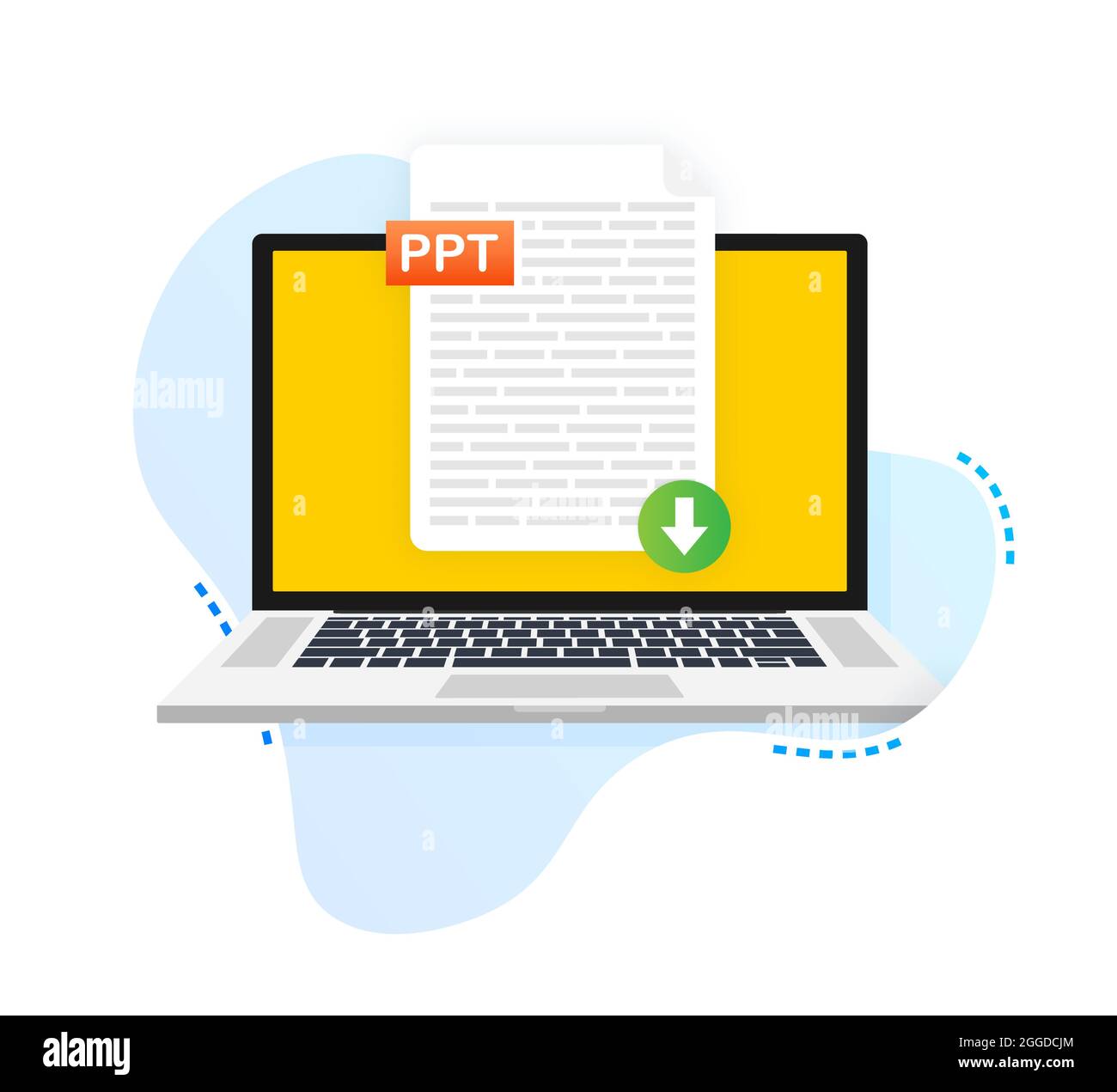 Download PPT button. Downloading document concept. File with PPT label ...