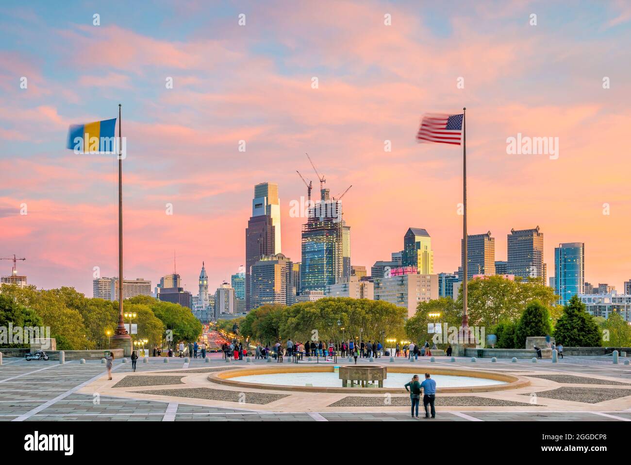 Beautiful Philadelphia skyline at night in USA Stock Photo - Alamy
