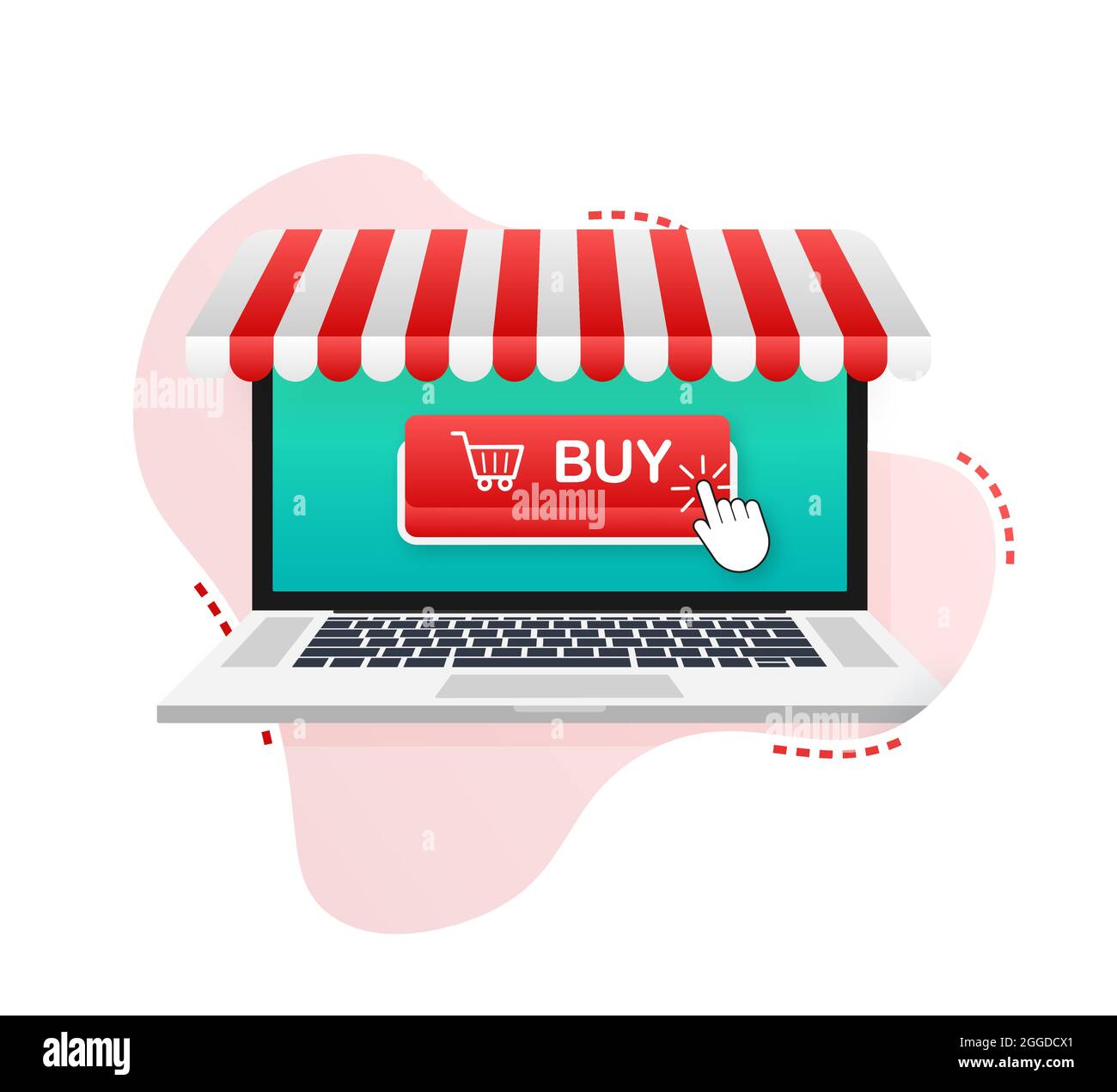 Buy button on laptop screen. Shopping Cart icon. Vector stock ...