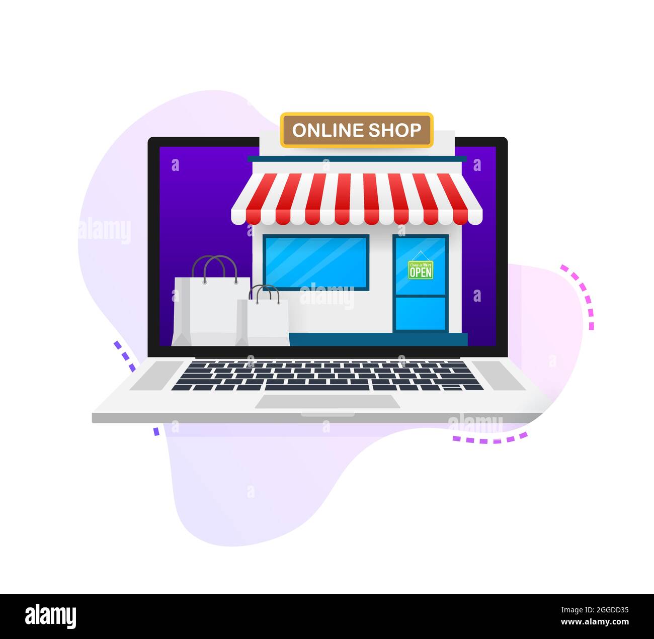 Shopping Online on Website. Online store, shop concept on laptop screen ...