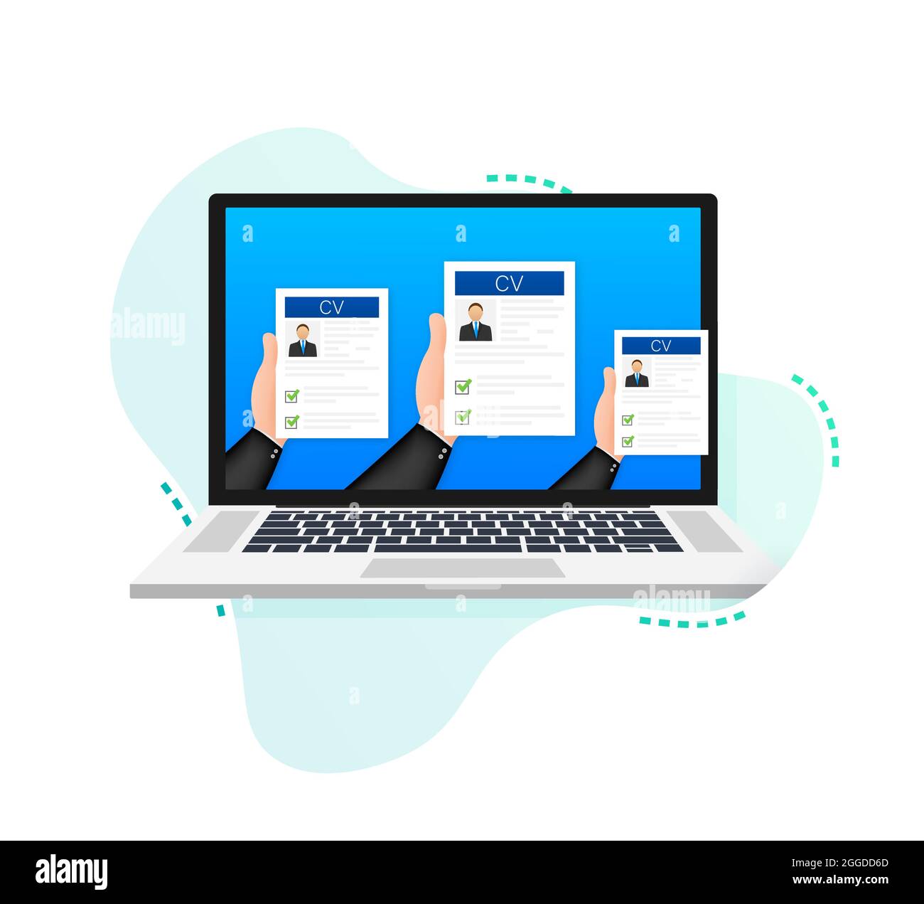 CV resume. Job interview concept. Writing a resume. Laptop with ...