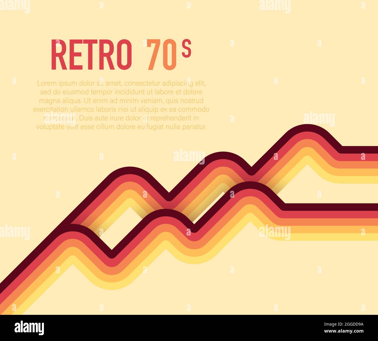 70s, 1970 abstract vector stock retro lines background. Vector ...