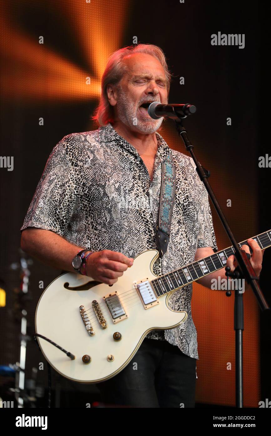 Jack Hues from Wang Chung performed live on stage at the Rewind South ...