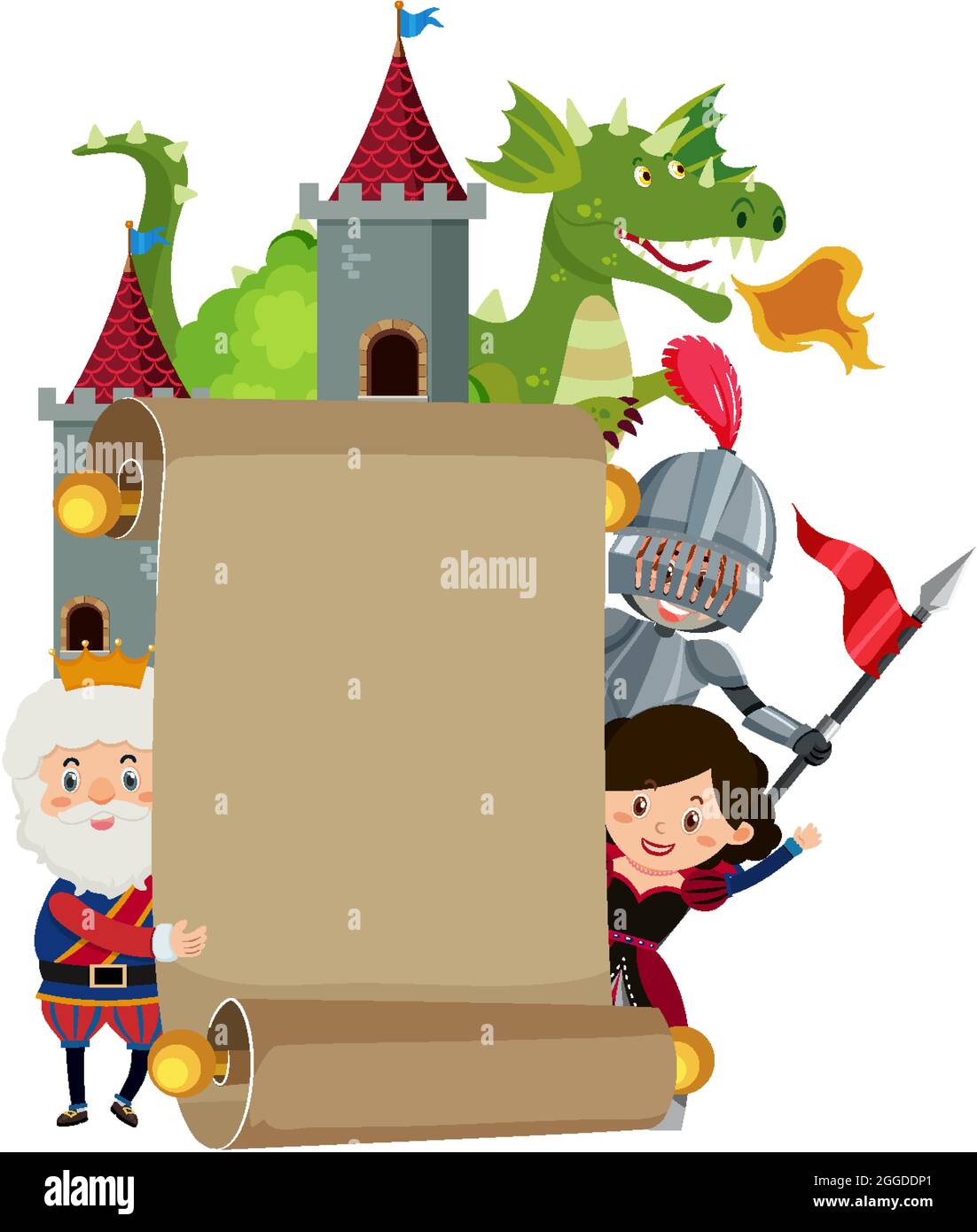 Medieval paper roll template illustration Stock Vector Image & Art - Alamy