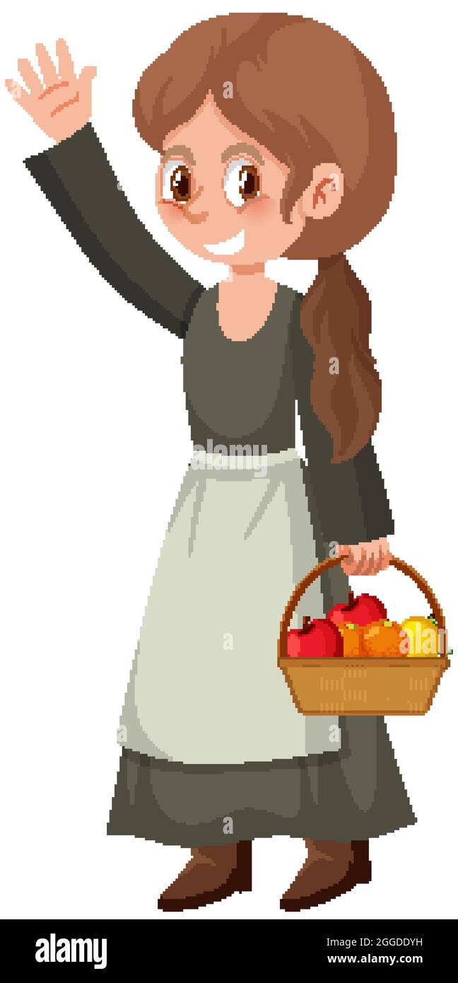 Female medieval historical cartoon characters illustration Stock Vector ...