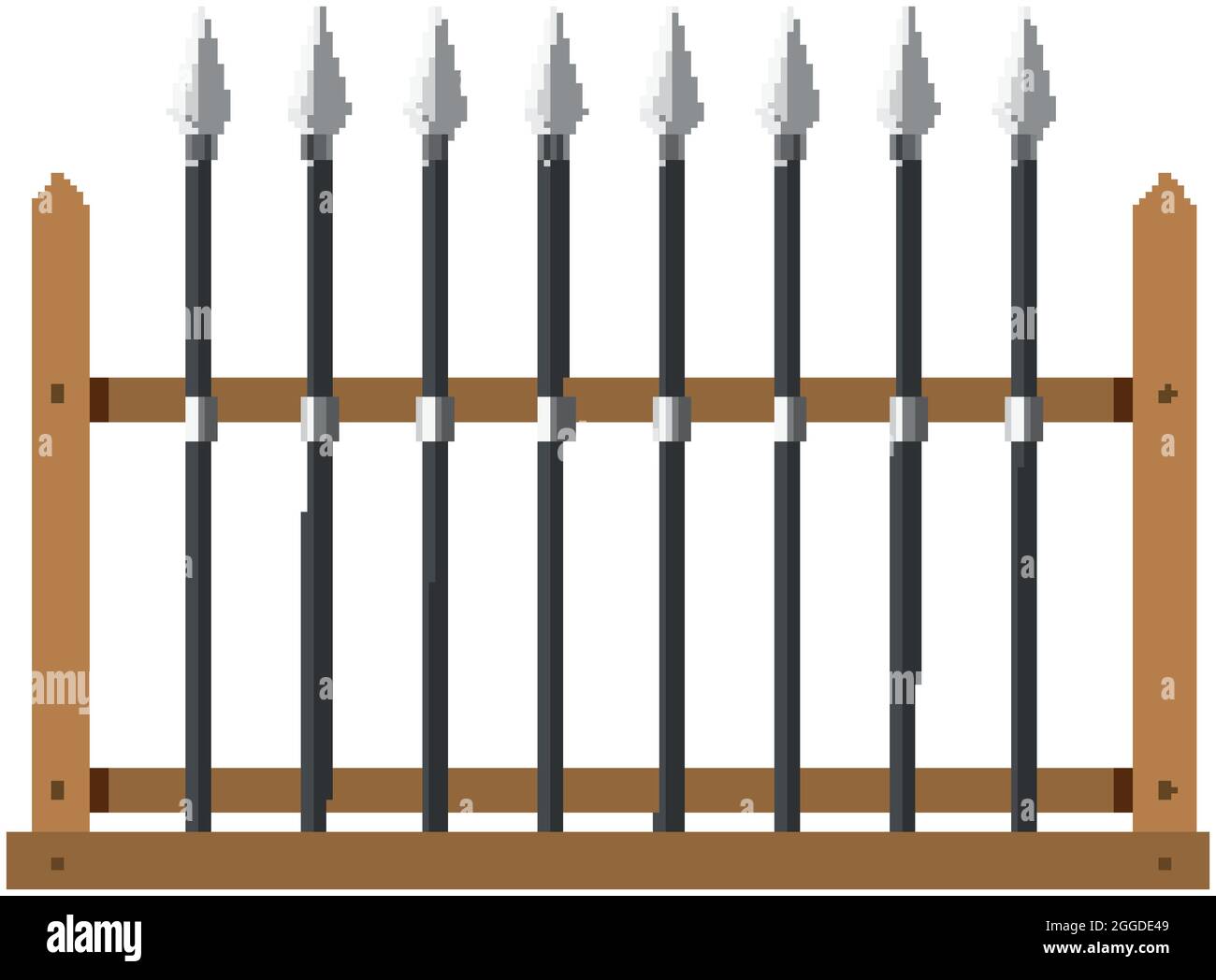 Medieval weapon rack on white background illustration Stock Vector ...