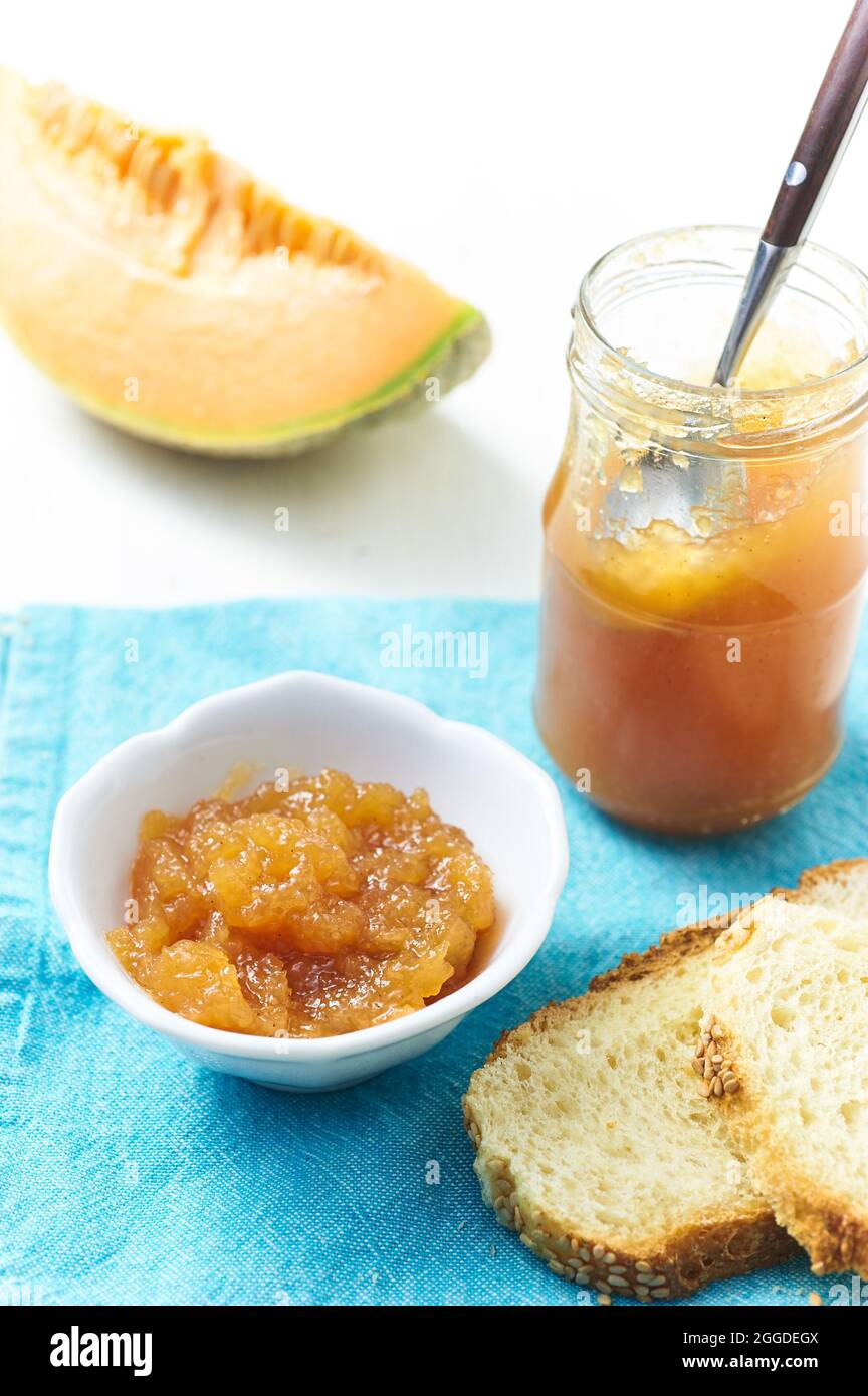 Melon and vanilla jam Stock Photo - Alamy