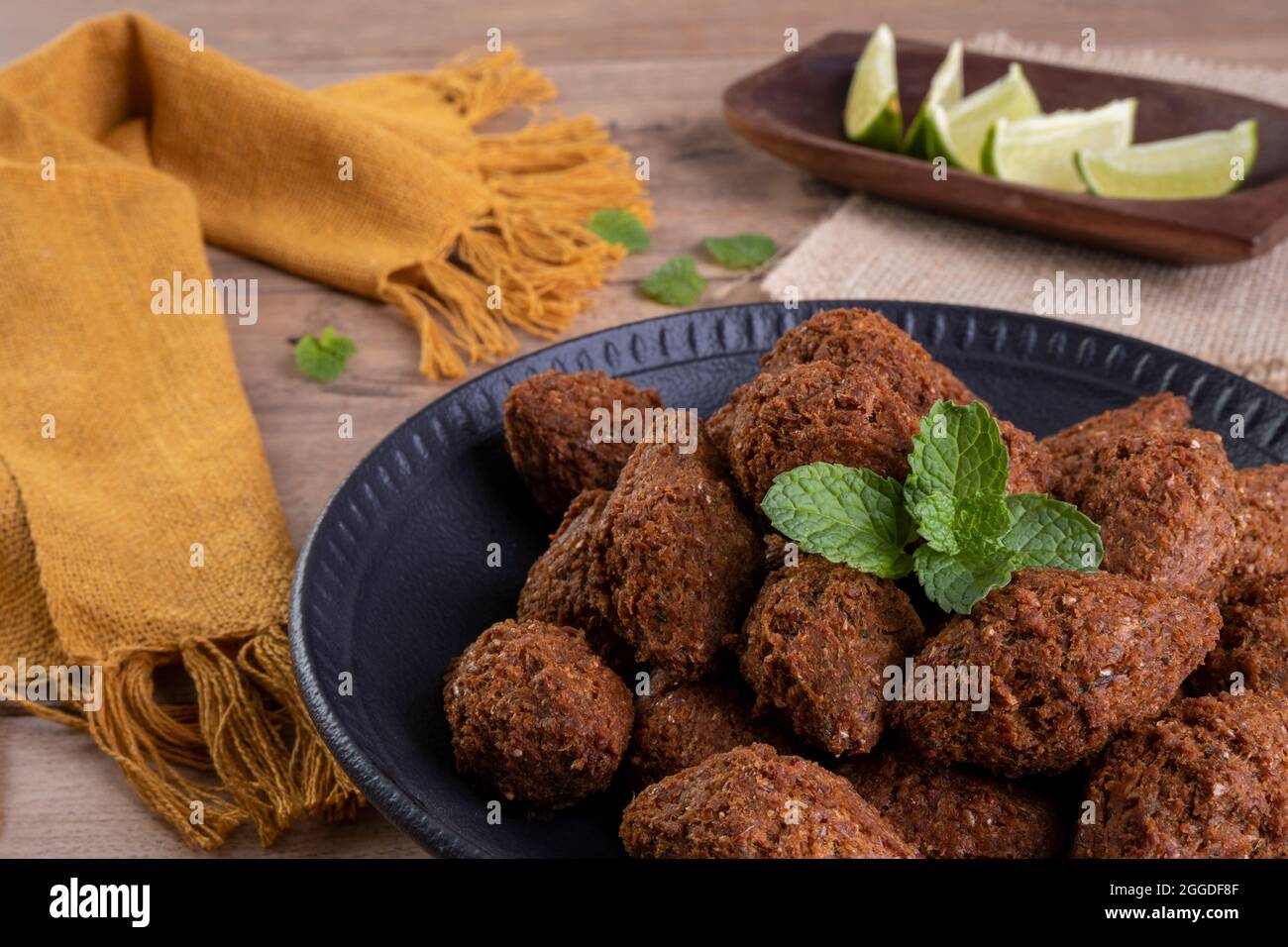 Traditional Arabian fried snack made with wheat and stuffed with minced ...