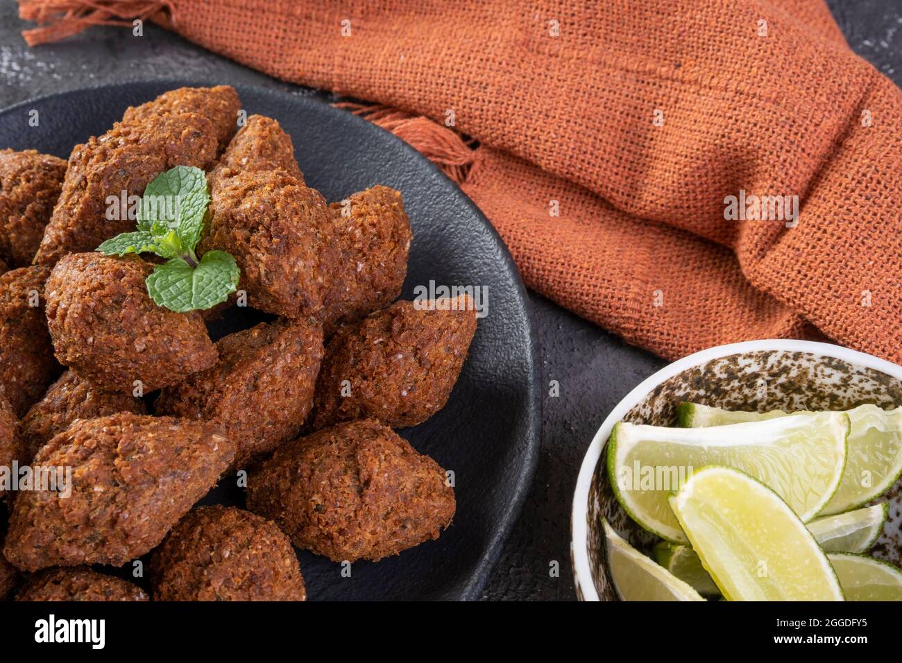Traditional Arabian fried snack made with wheat and stuffed with minced ...