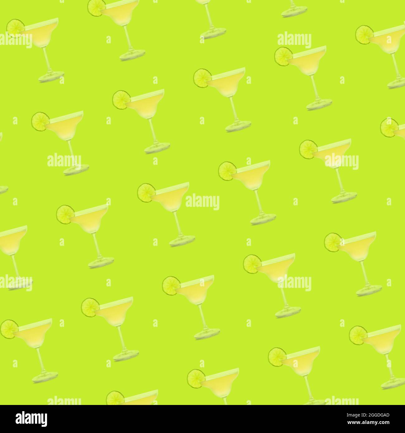 Many daiquiri cocktails on color background. Pattern for design Stock ...