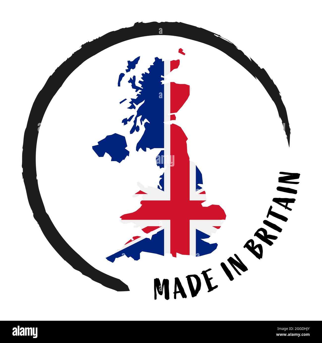 eps vector file with business stamp, round patch ' Made in Britain ...