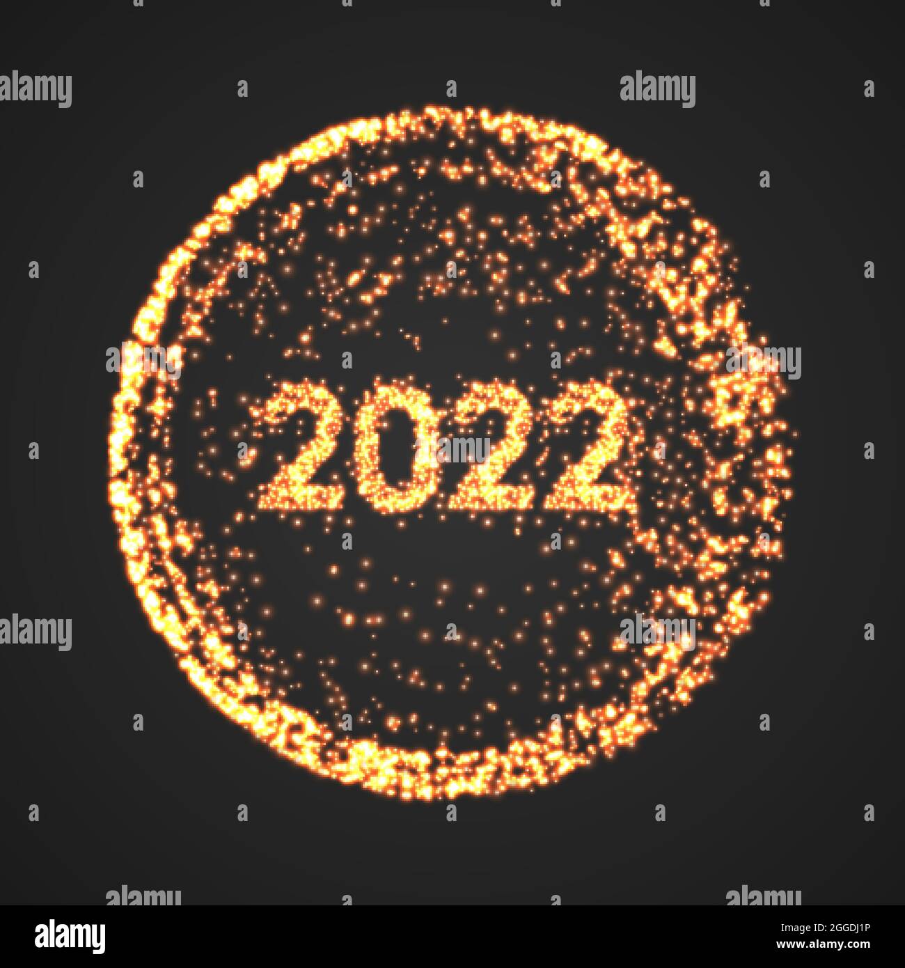 Happy new year 2022. Golden explosion particles background Stock Vector ...