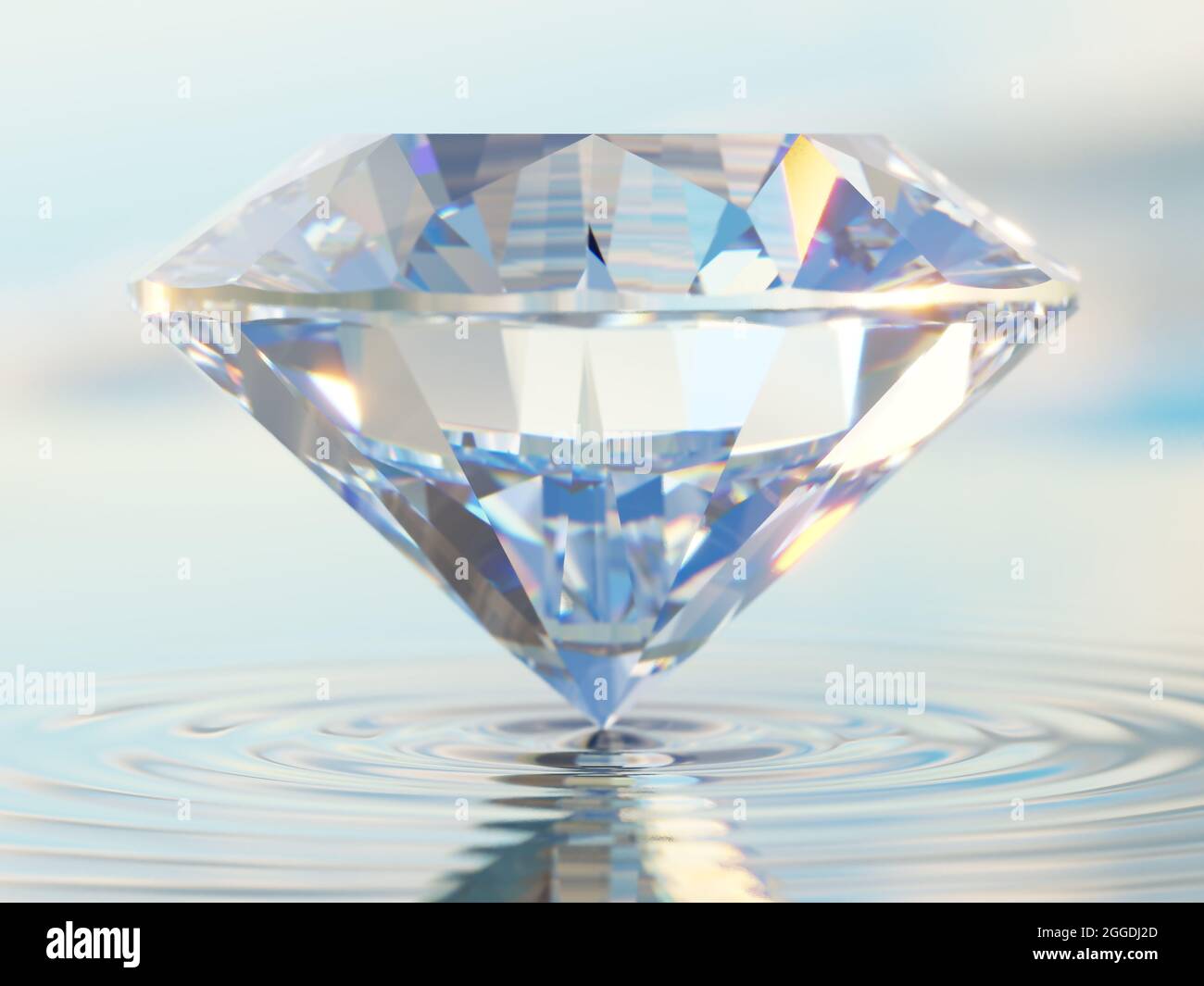 Beautiful 3D Rendered Shiny Diamond in Brilliant Cut on Black ...