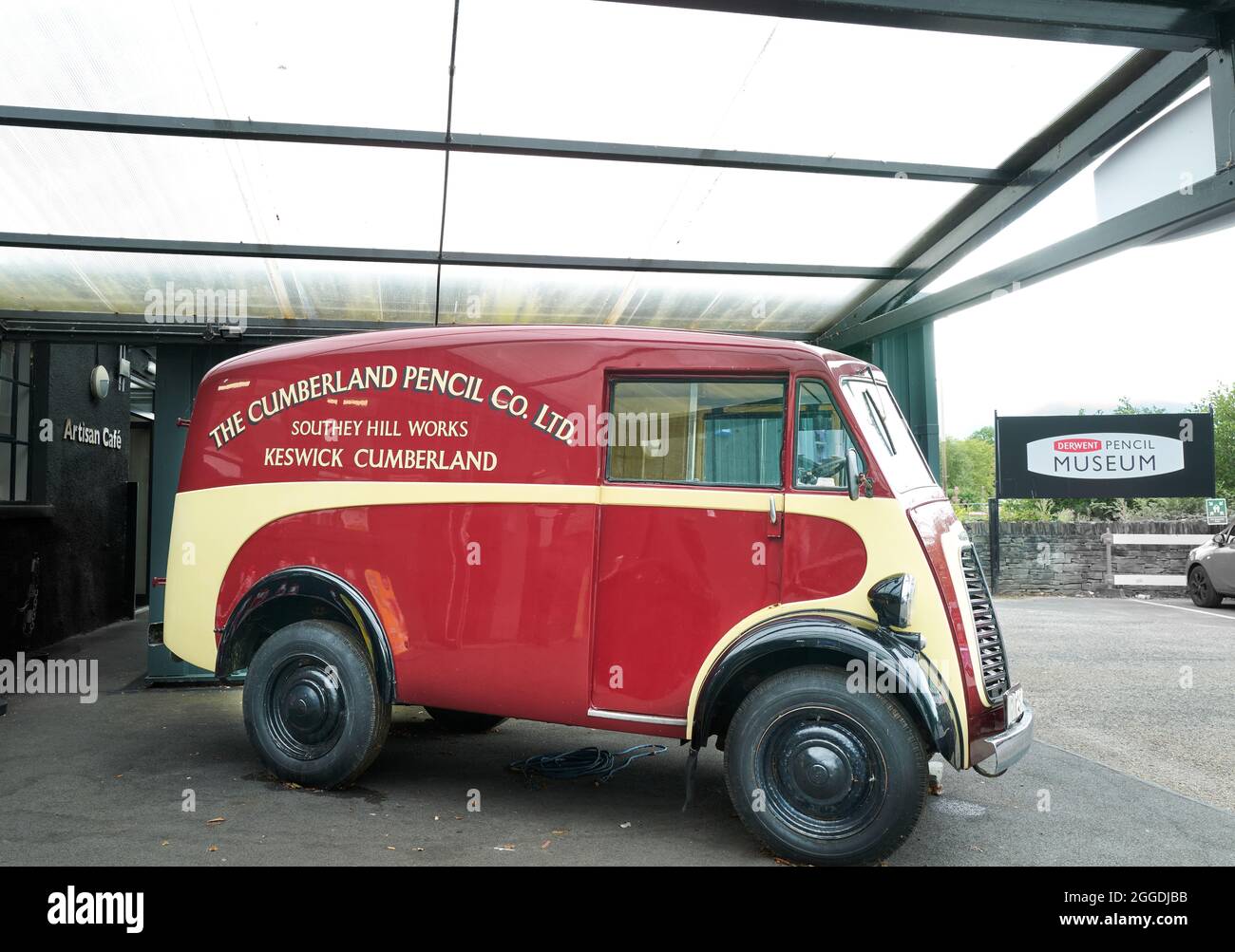 Vintage delivery van at the Derwent Cumberland Pencil museum, Keswick ...