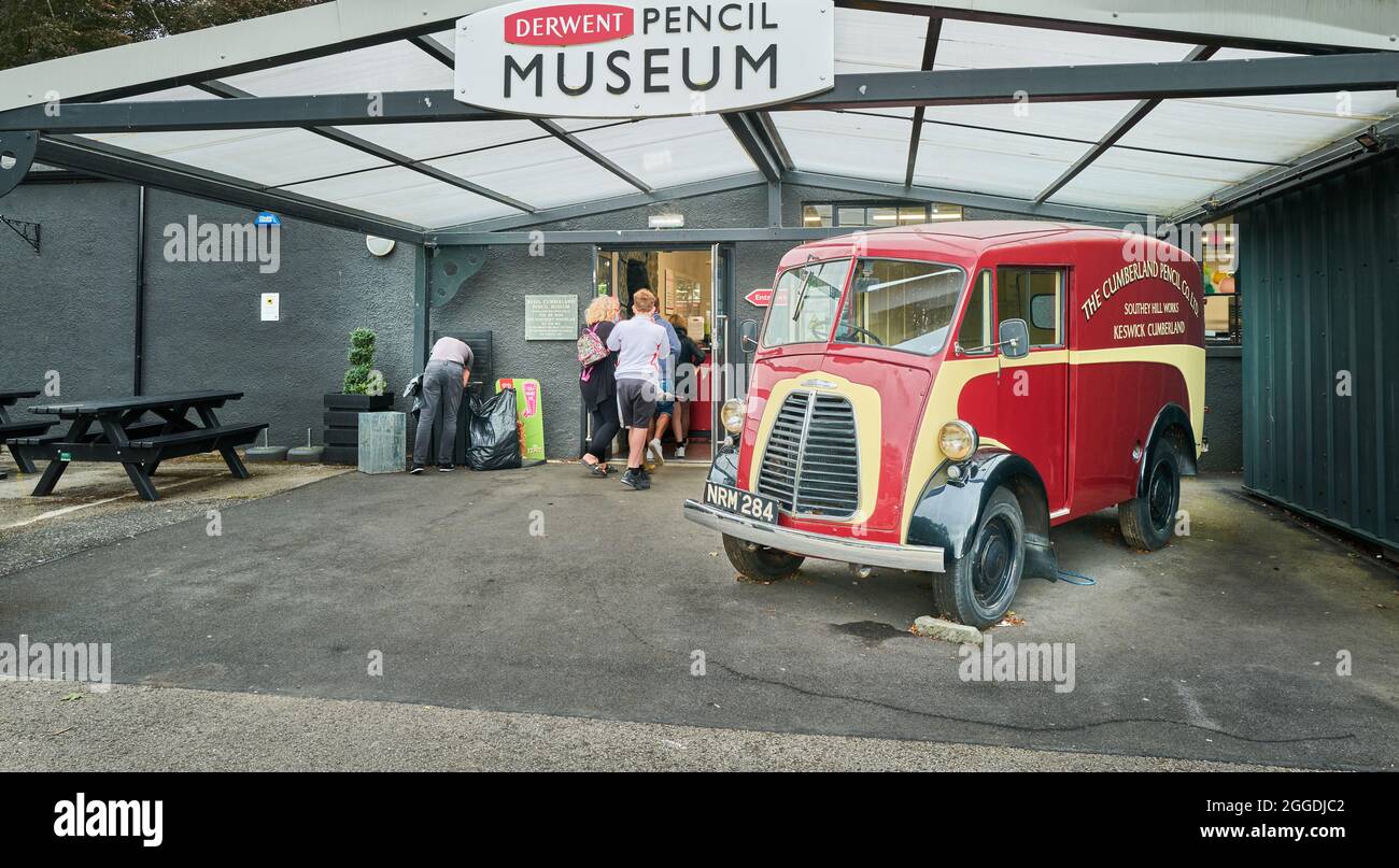 Vintage delivery van at the Derwent Cumberland Pencil museum, Keswick ...