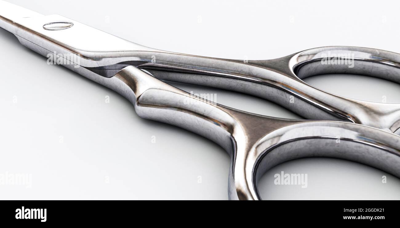 scissors isolated on white background 3d illustration Stock Photo - Alamy