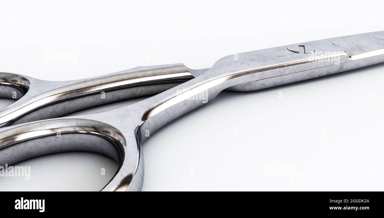 scissors isolated on white background 3d illustration Stock Photo - Alamy