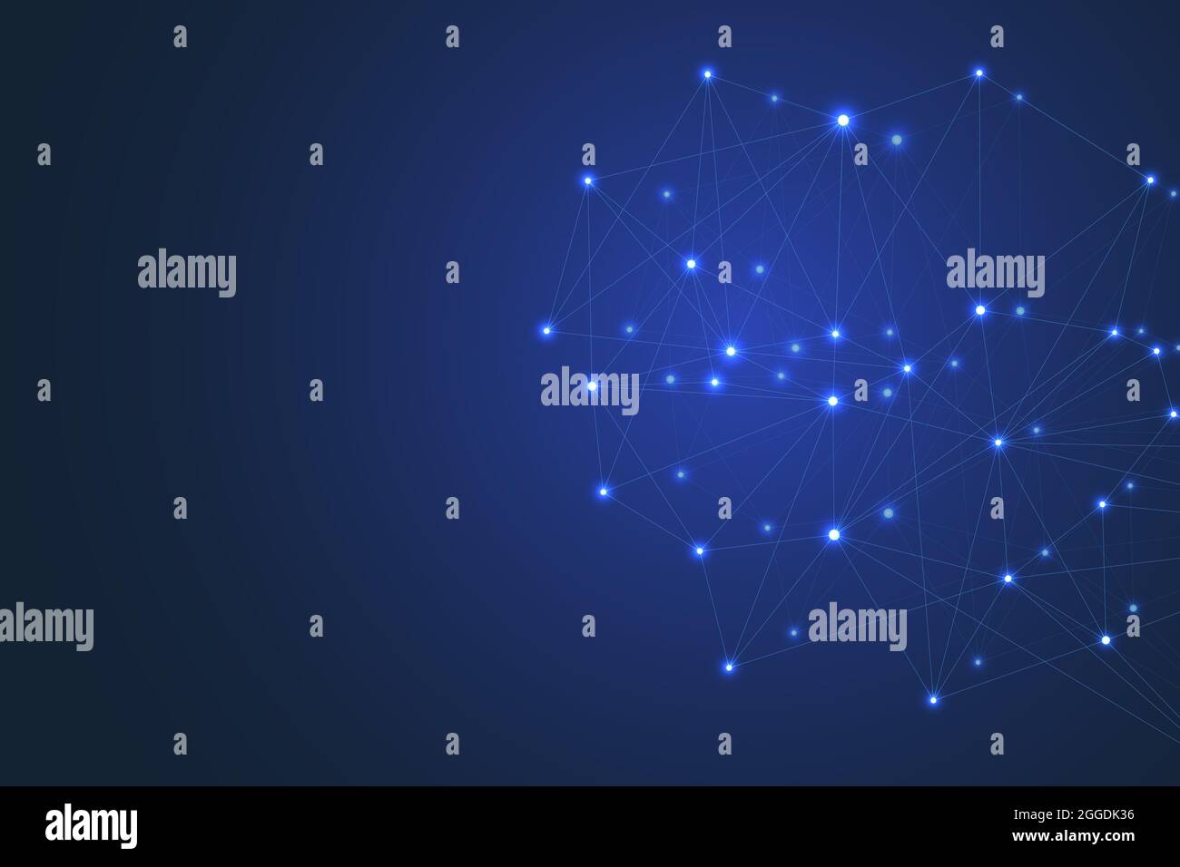 Geometric connected background lines and dots. Simple technology ...