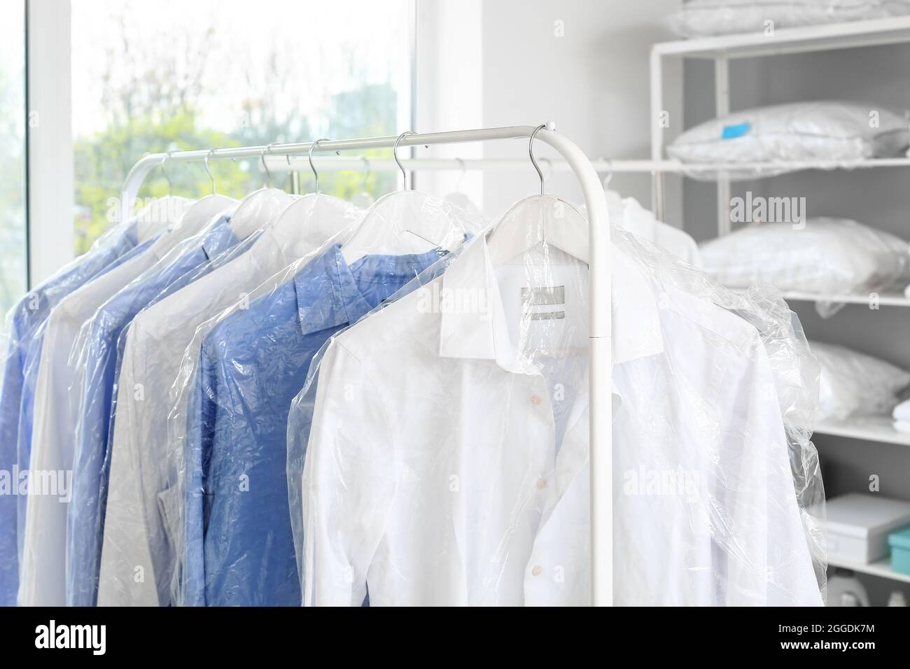 Interior modern dry cleaners hi-res stock photography and images - Alamy