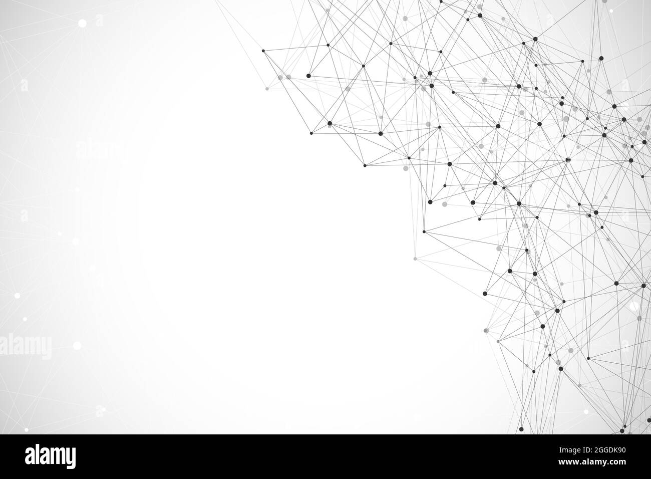 Geometric connected background lines and dots. Simple technology ...