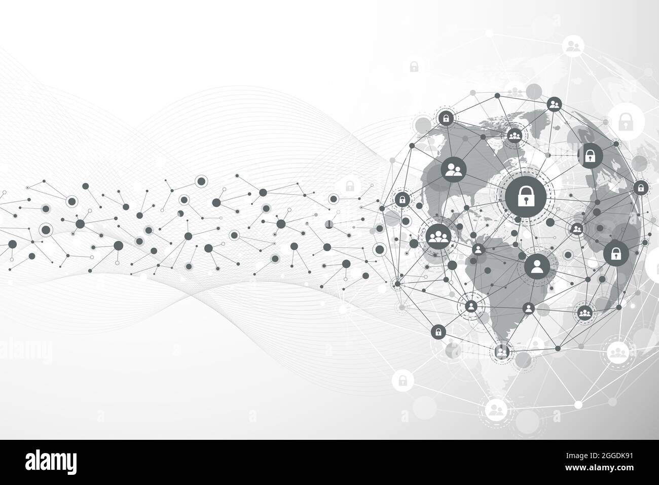 Global network connections with points and lines. Wireframe background ...