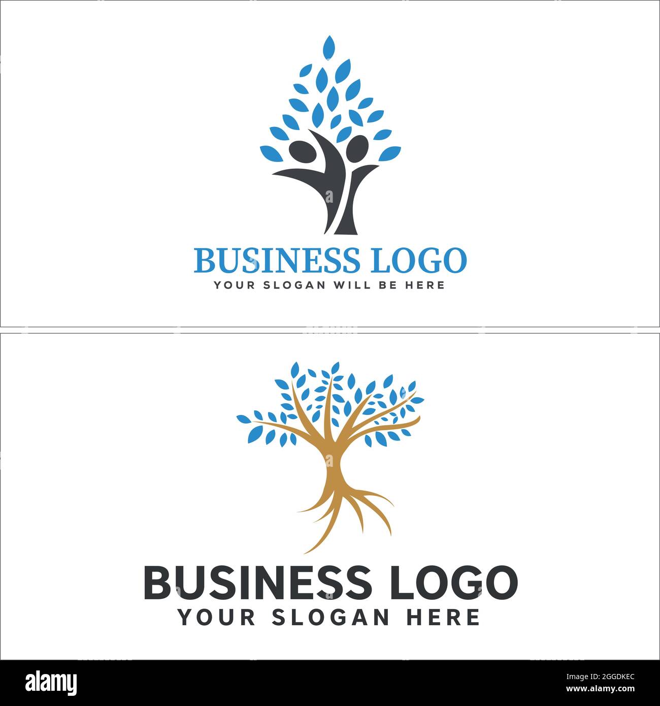 Tree leaf plant and people vector business consulting logo design Stock ...