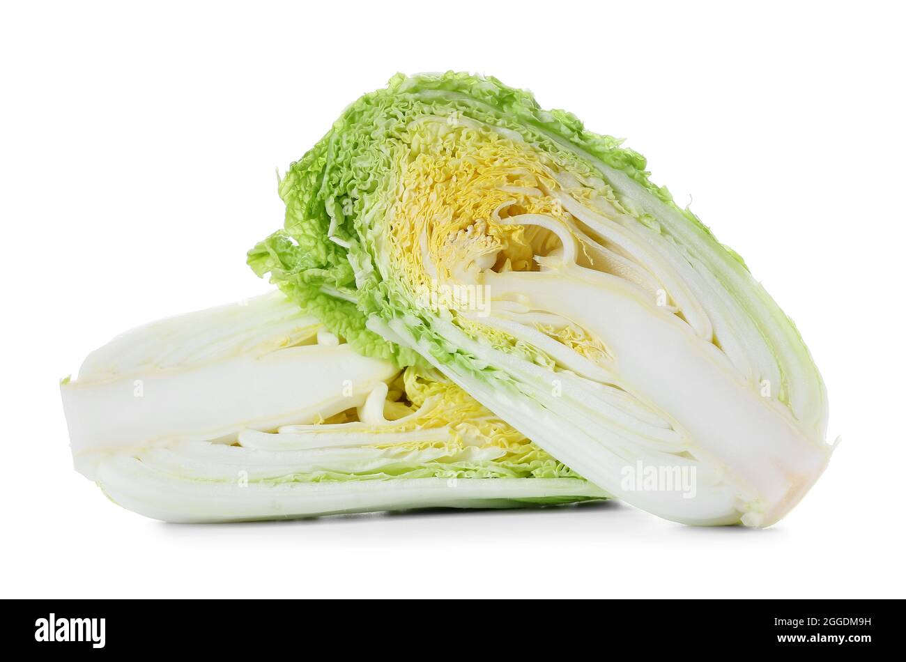 Fresh cut chinese cabbage on white background Stock Photo - Alamy