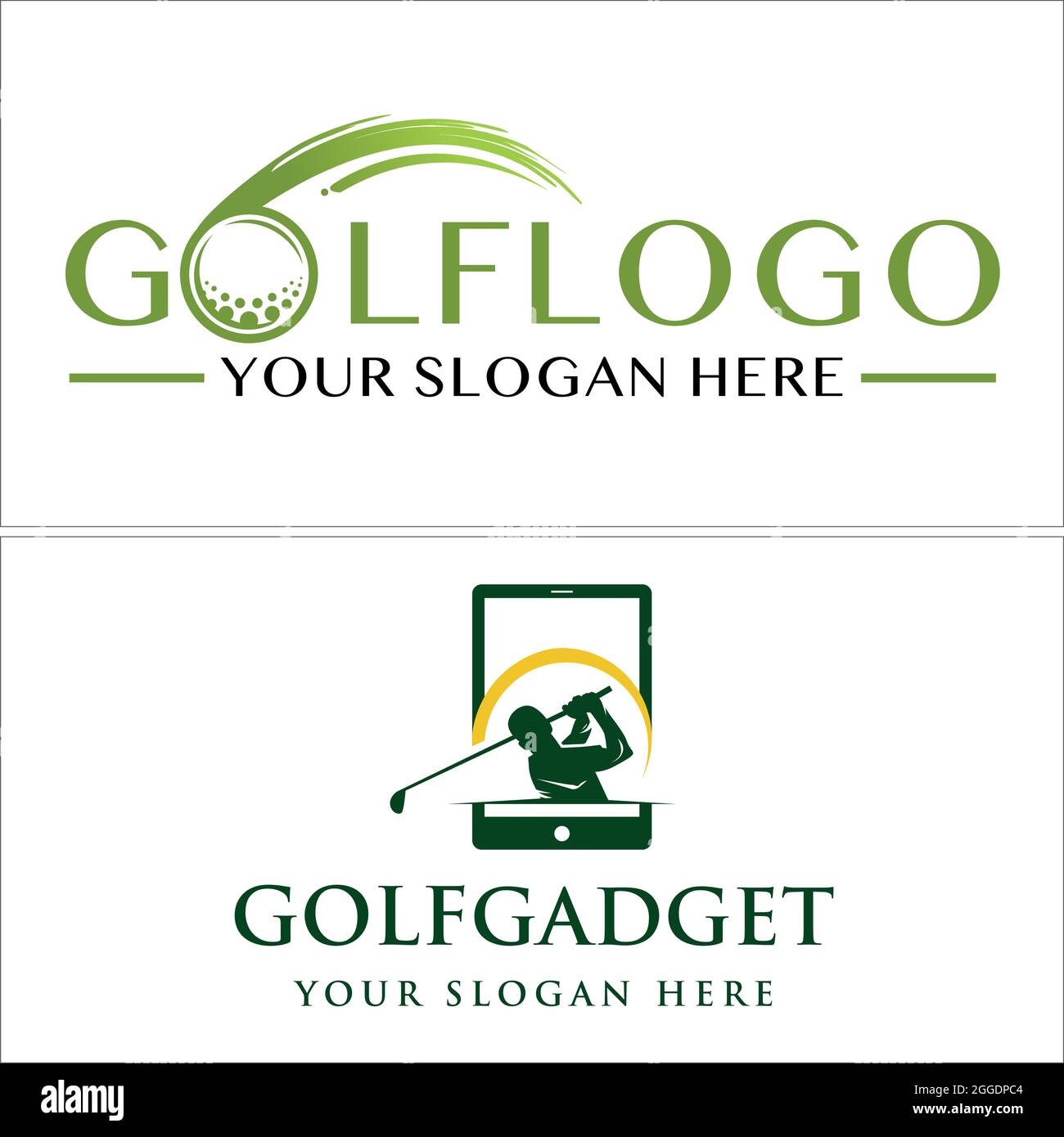 Golf swing logo with tab phone vector design Stock Vector Image & Art ...