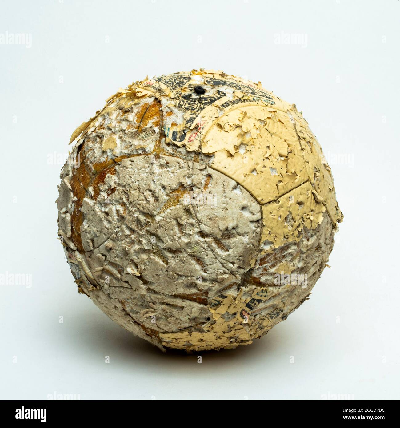 A textured spherical object showcasing varied materials and colors ...