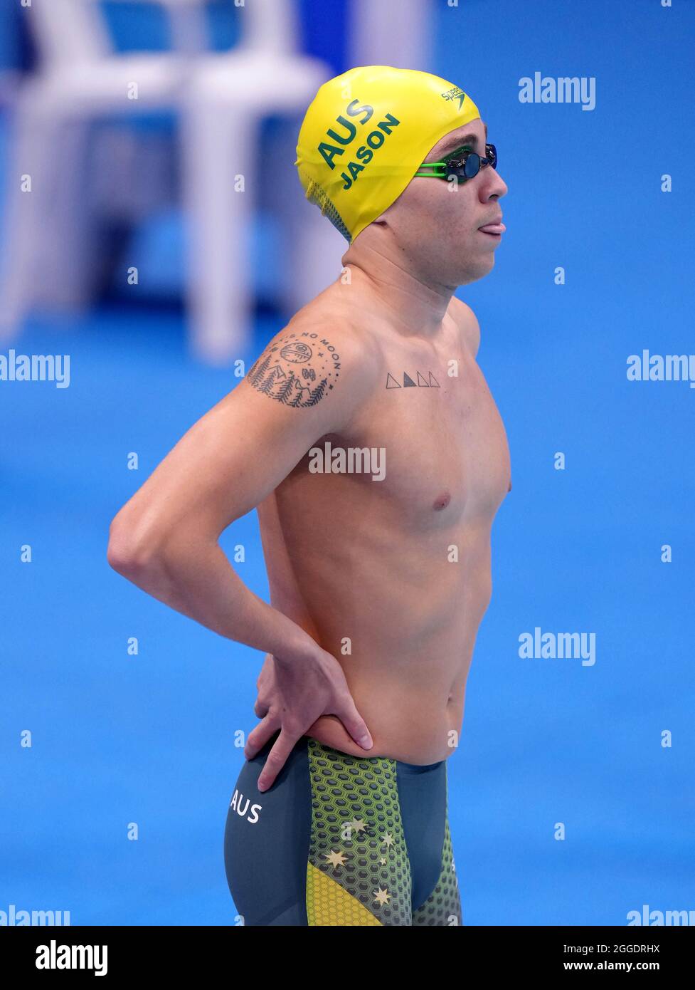 Australia's Braedan Jason prior to the start of the Men's 100m ...
