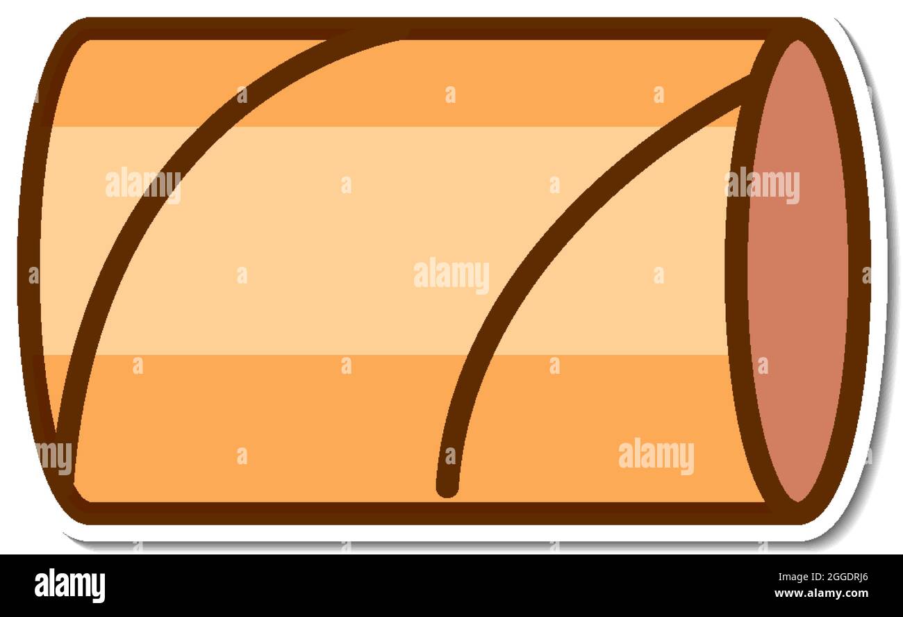 Tissue paper core sticker on white background illustration Stock Vector ...