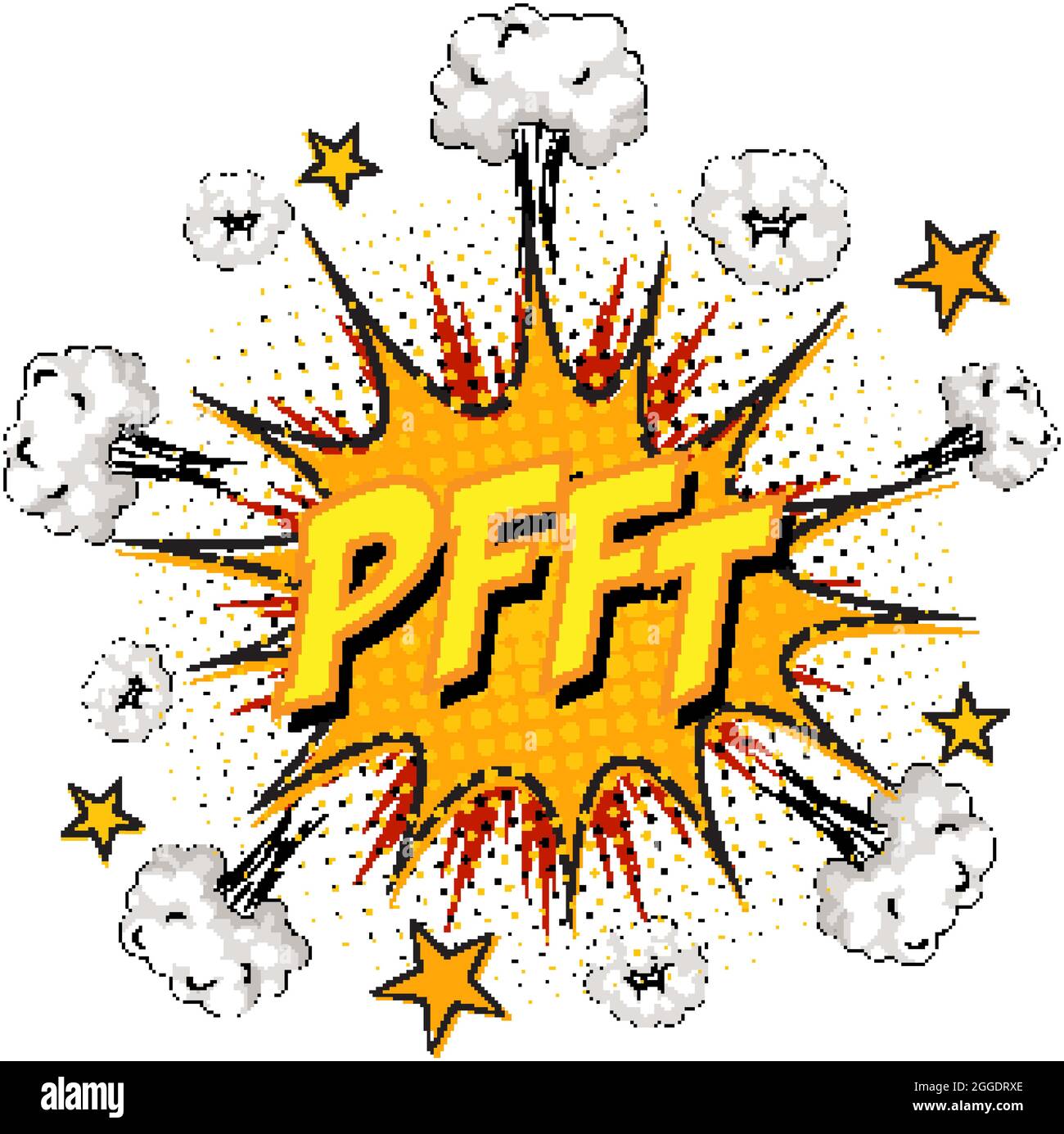 PFFT text on comic cloud explosion isolated on white background ...