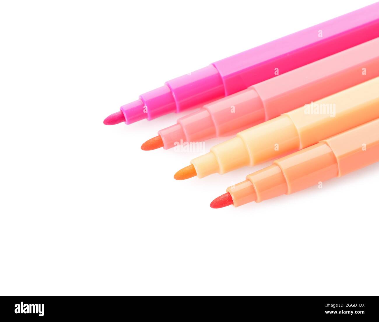 Colorful felt tip pens on white background Stock Photo - Alamy