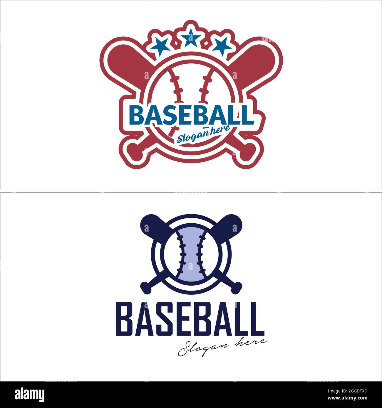 Baseball sport training club with stick ball and star icon logo design ...
