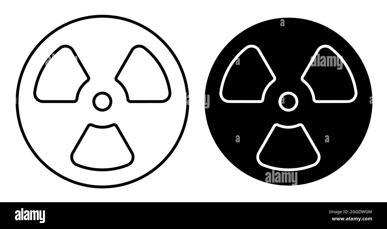Linear icon. radioactive hazard sign. Simple black and white vector on ...