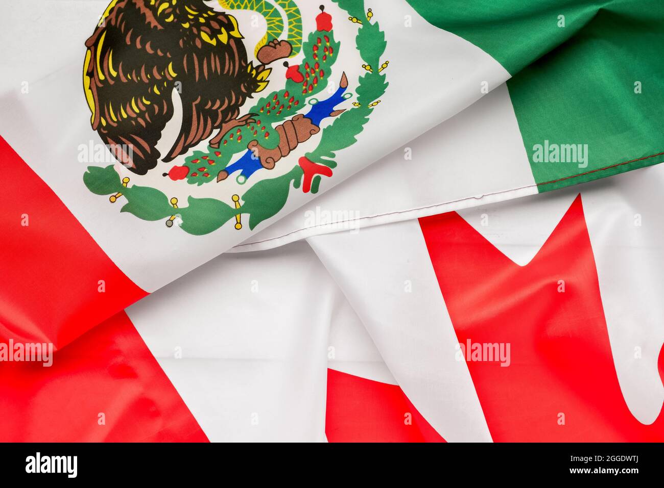 Flags of Canada and Mexico as background, closeup Stock Photo - Alamy