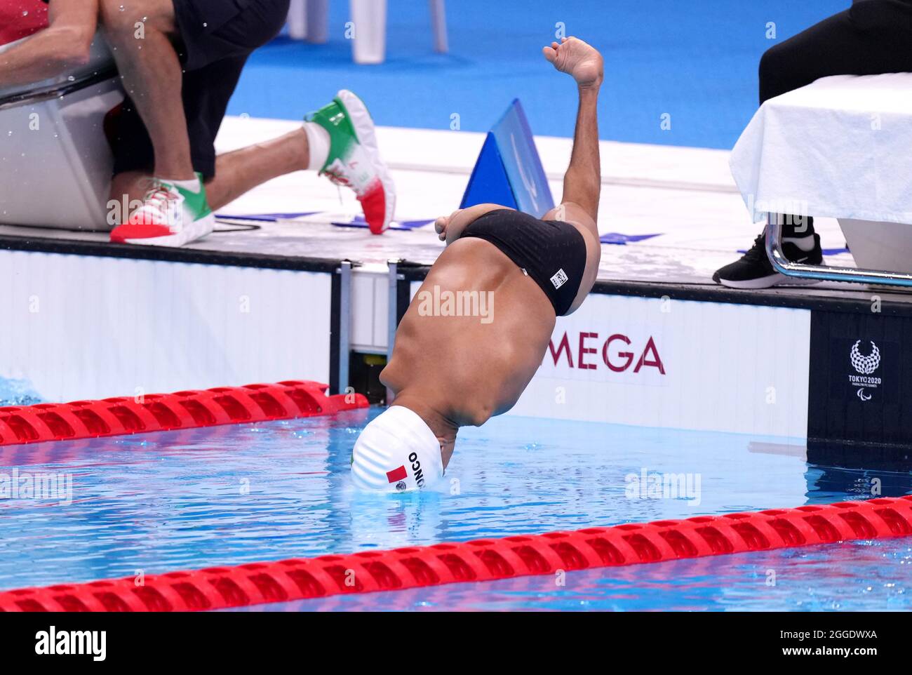 Mexico's cristopher tronco at the start of the men's 50m breaststroke ...