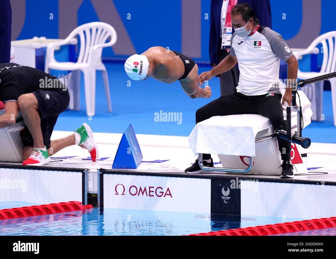 Mexico's cristopher tronco at the start of the men's 50m breaststroke ...