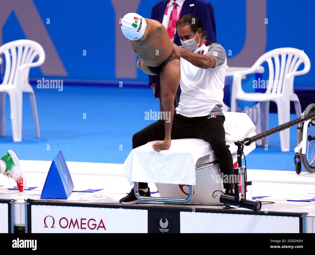 Mexico's cristopher tronco at the start of the men's 50m breaststroke ...