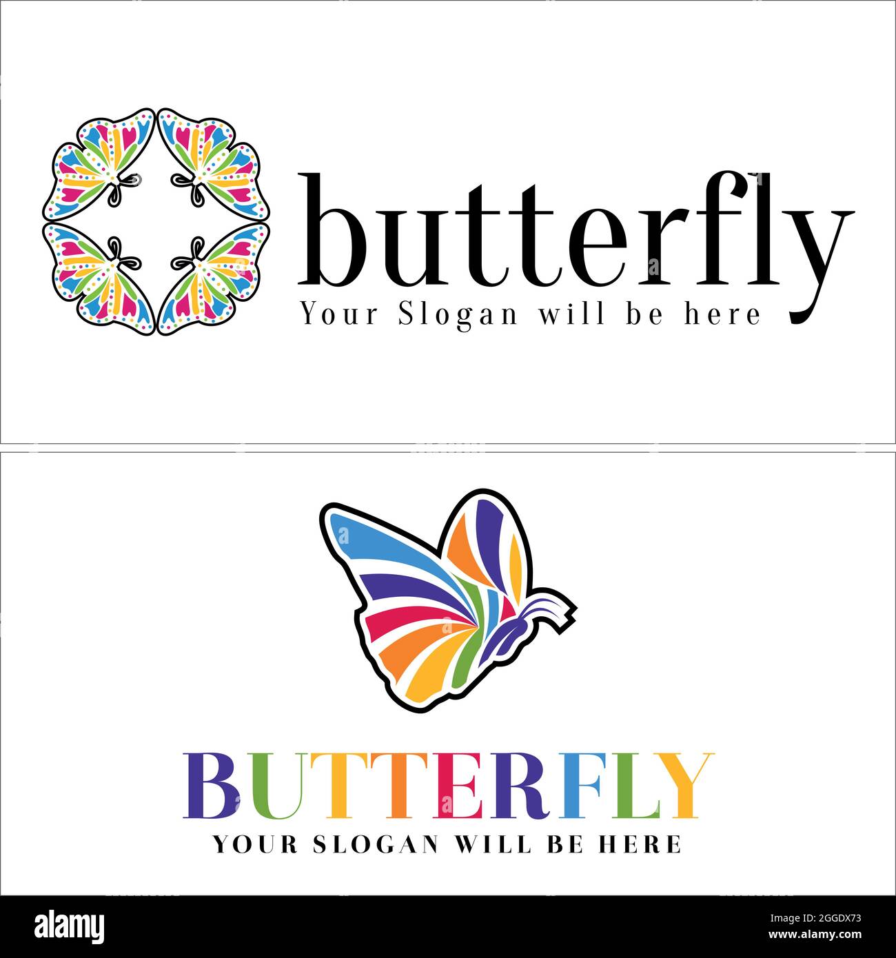 Colorful butterfly logo design industrial paint software company Stock ...