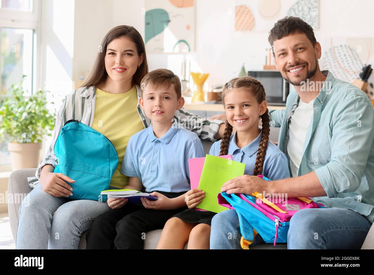 Portrait schoolboy parents hi-res stock photography and images - Alamy
