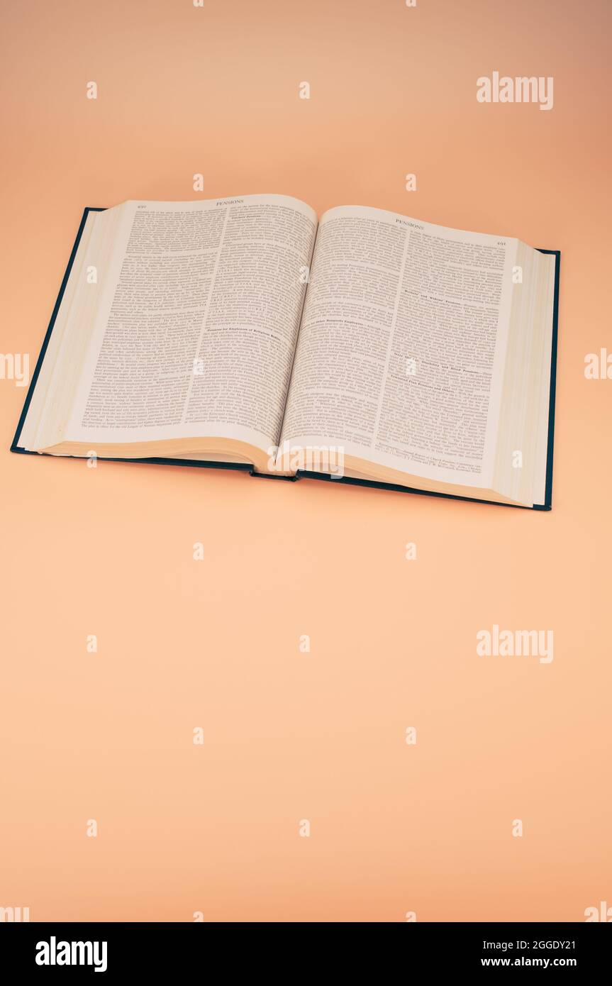 COMO, ITALY - Aug 21, 2021: English dictionary top view on an orange ...