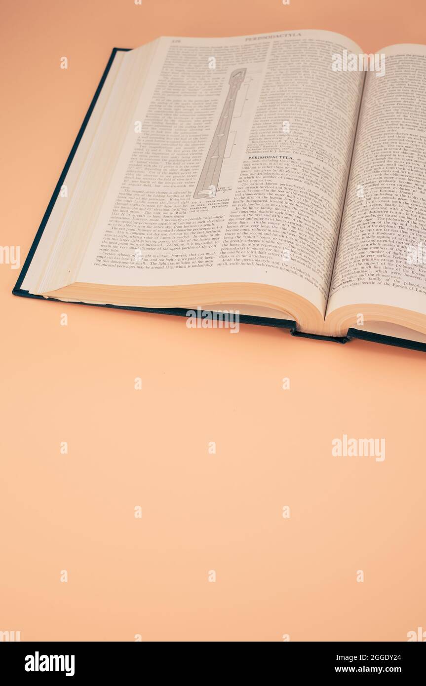 COMO, ITALY - Aug 21, 2021: English dictionary top view on an orange ...