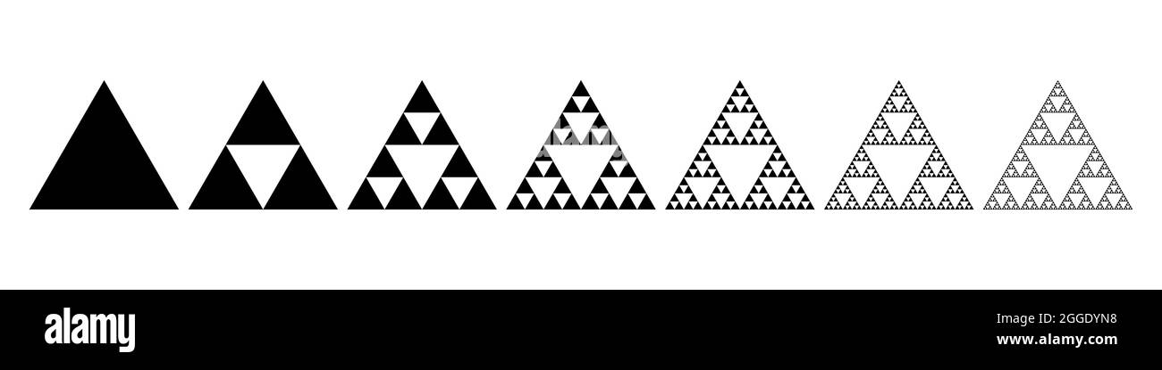 Sierpinski triangle evolution steps Stock Vector Image & Art - Alamy