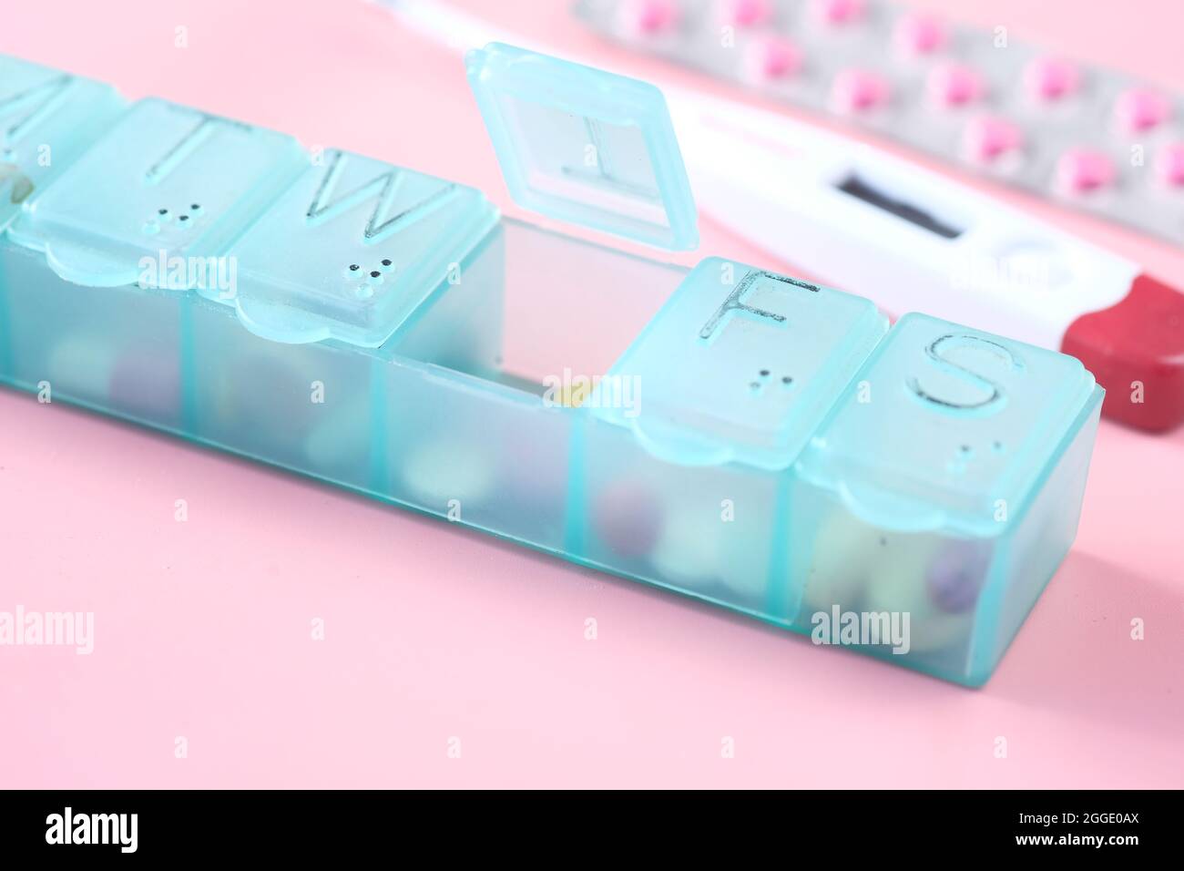 Pill box thermometer container glass hi-res stock photography and ...