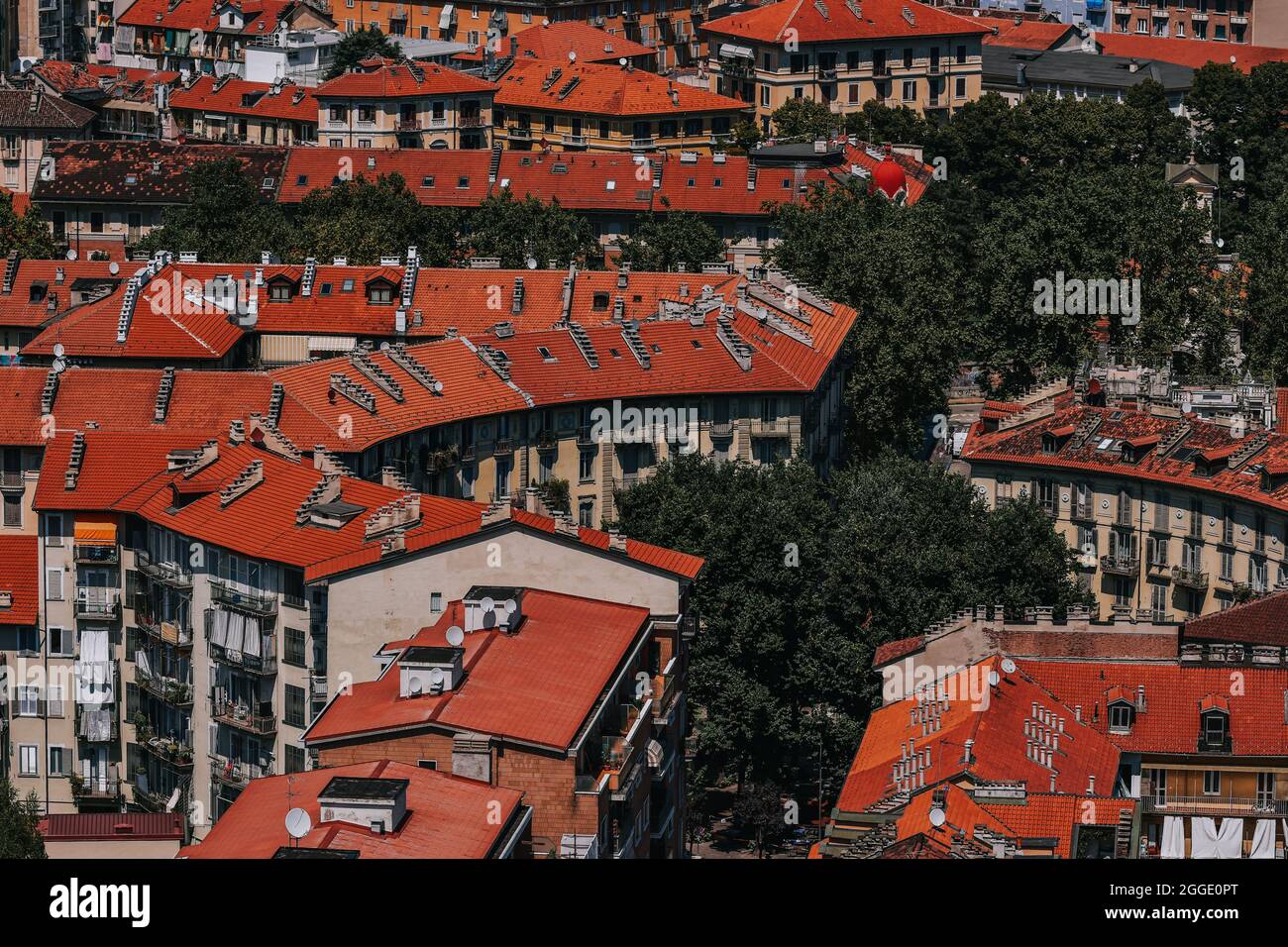 Mesmerizing view of Turin city center with the landmark of Mole ...