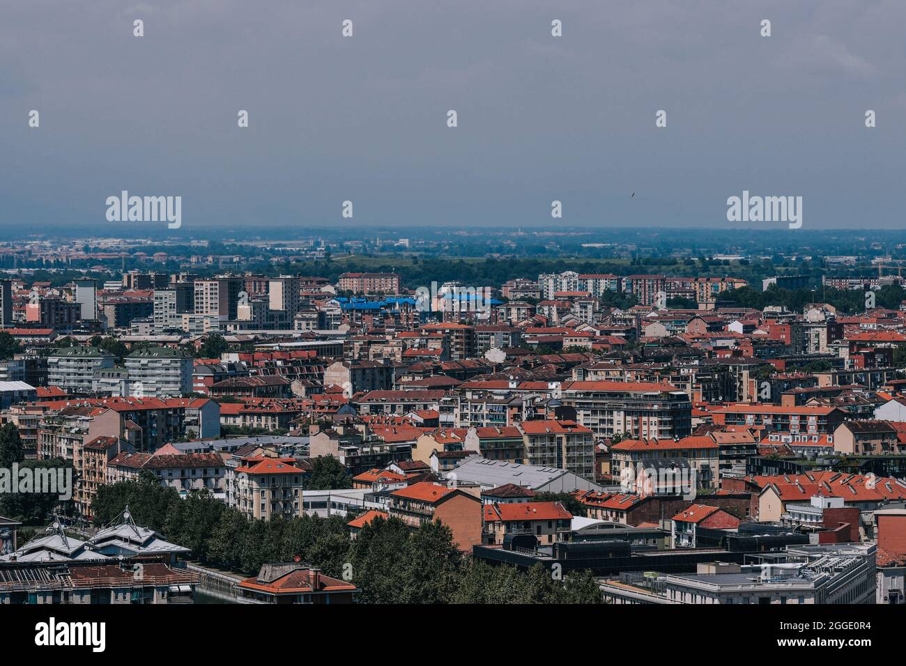 Mesmerizing view of Turin city center with the landmark of Mole ...