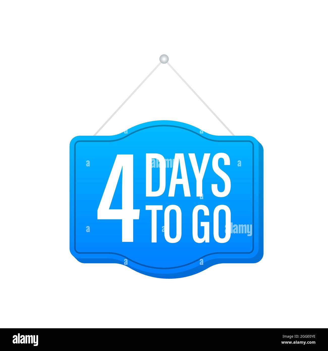 4 Days to go. Door sign icon. Time icon. Count time sale. Vector stock ...