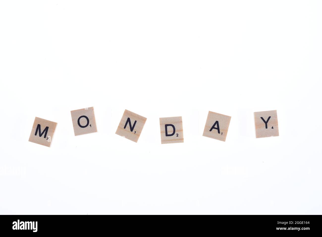 Word monday arranged from wooden blocks on white background Stock Photo ...